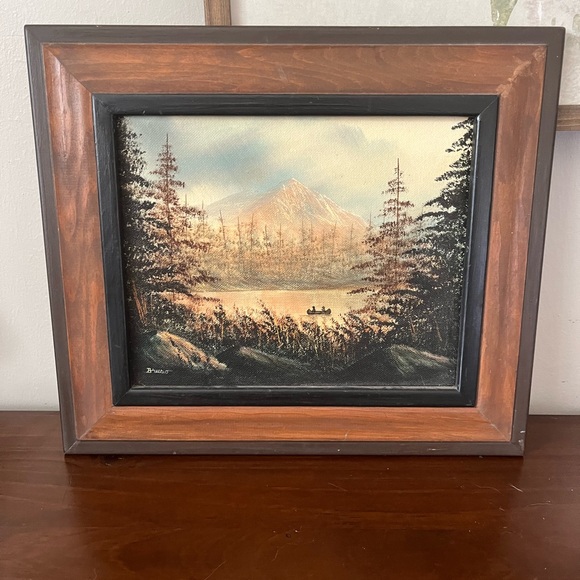 Art | Vintage Landscape Oil Painting By Bruno Framed On Fredrix Canvas ...